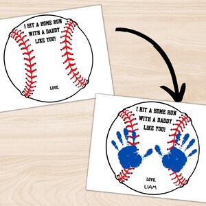 Father's Day Daddy Handprint Craft | Printable Baseball Handprint Art ...