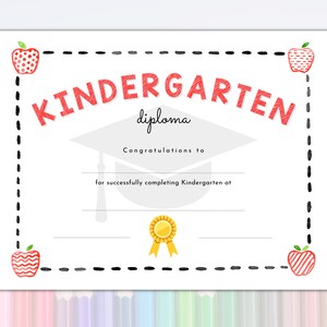 Printable Kindergarten Graduation Diploma | Kinder Certificate Editable ...