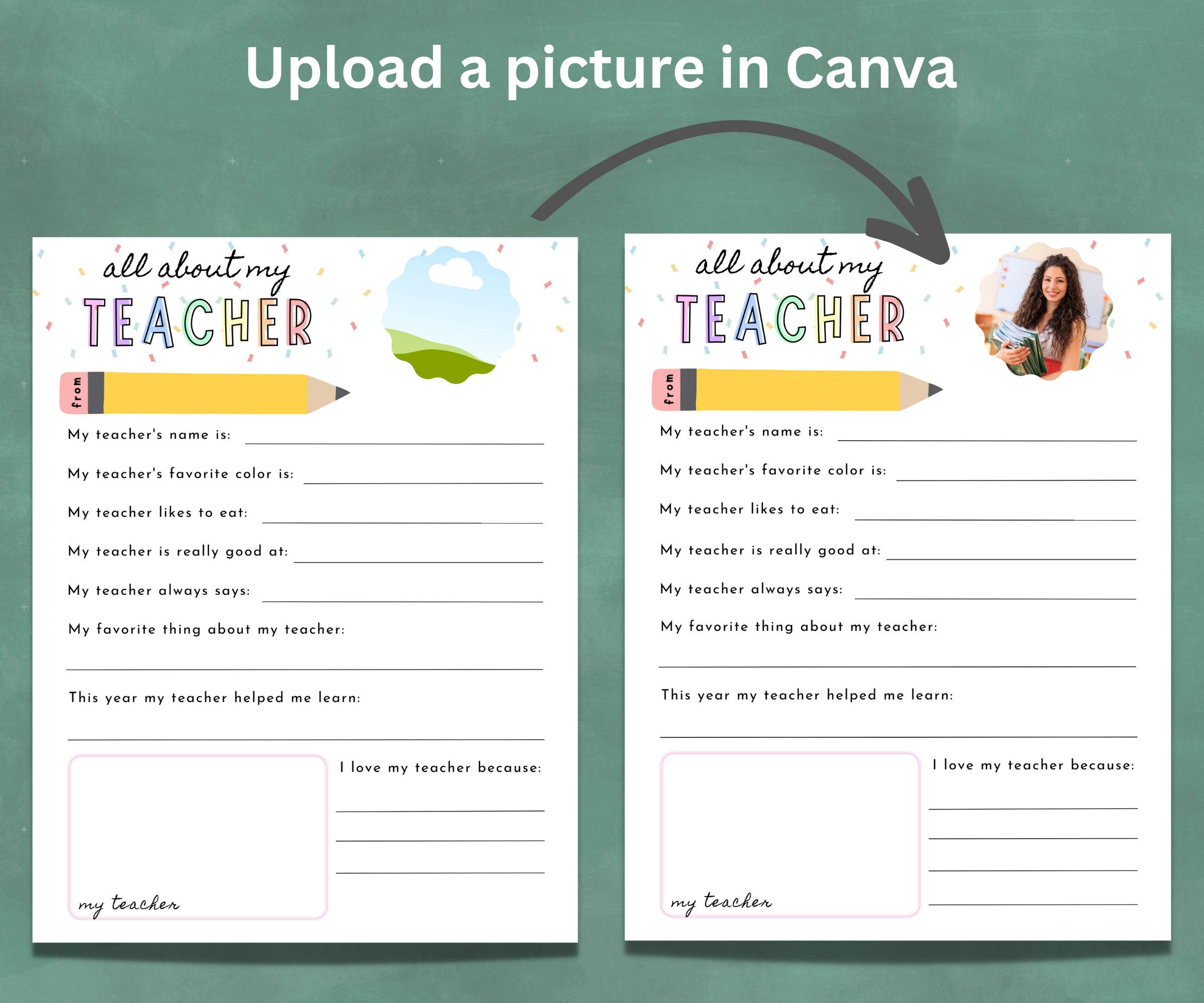 Teacher Appreciation Week All About My Teacher Questionnaire Printable ...