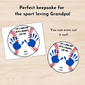 Father’s Day Grandpa Handprint Craft | Printable Baseball Handprint Art ...
