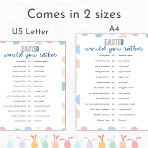 Printable Easter Would You Rather Party Game | Family Game Night ...