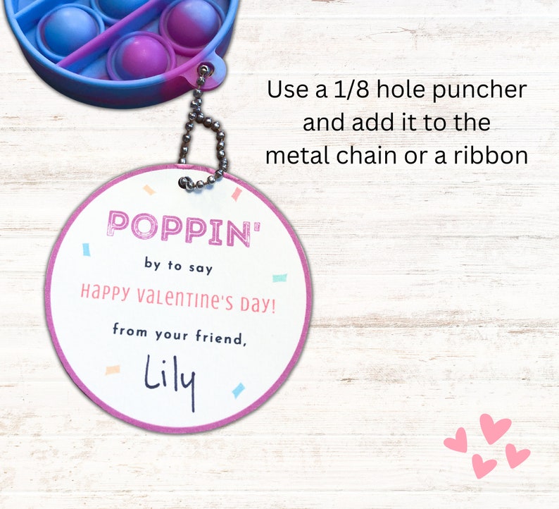 Printable Pop It Valentine Classroom Valentines Cards Pop It Fidget ...