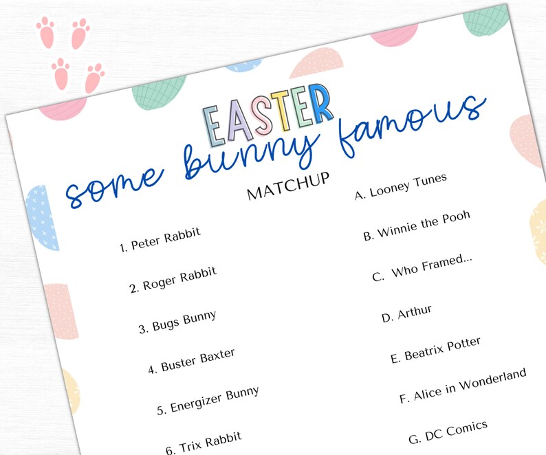 Easter Some Bunny Famous Party Game | Family Game Night | Easter ...