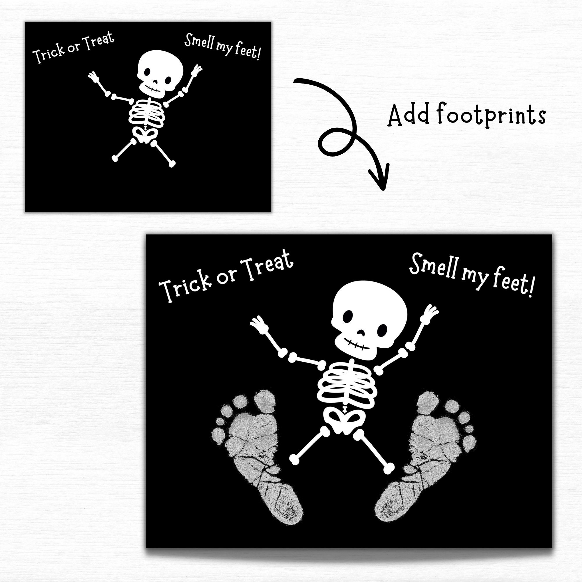 Halloween Handprint Craft Footprint Art Toddler Halloween - Etsy