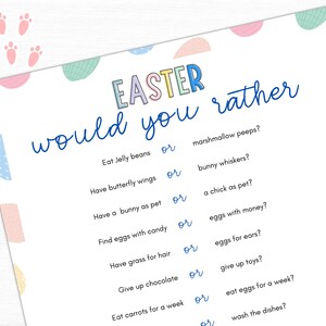 Printable Easter Would You Rather Party Game | Family Game Night ...