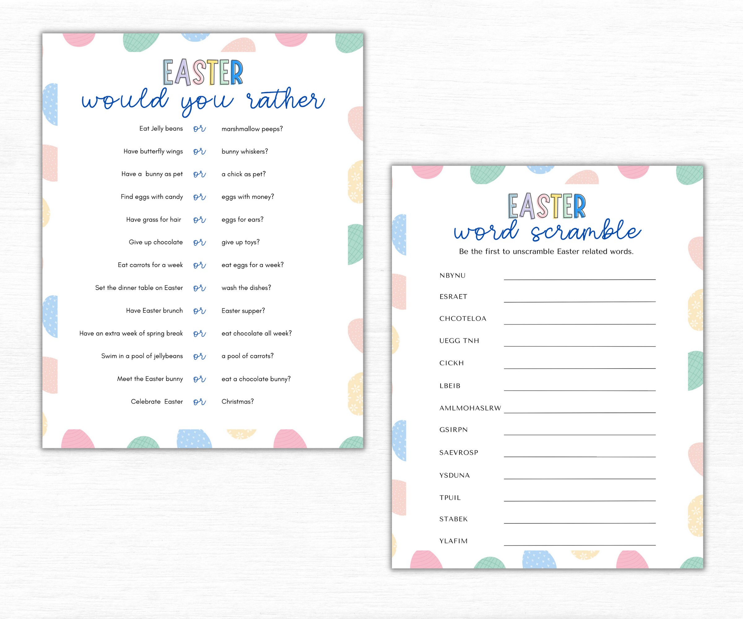 Printable Easter Party Game Bundle Family Game Night Easter Activities ...
