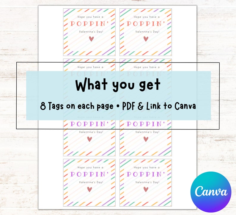 Pop It Valentine Gift Tags Printable Classroom Valentines - Etsy