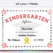 Printable Kindergarten Graduation Diploma Kinder Certificate Editable ...
