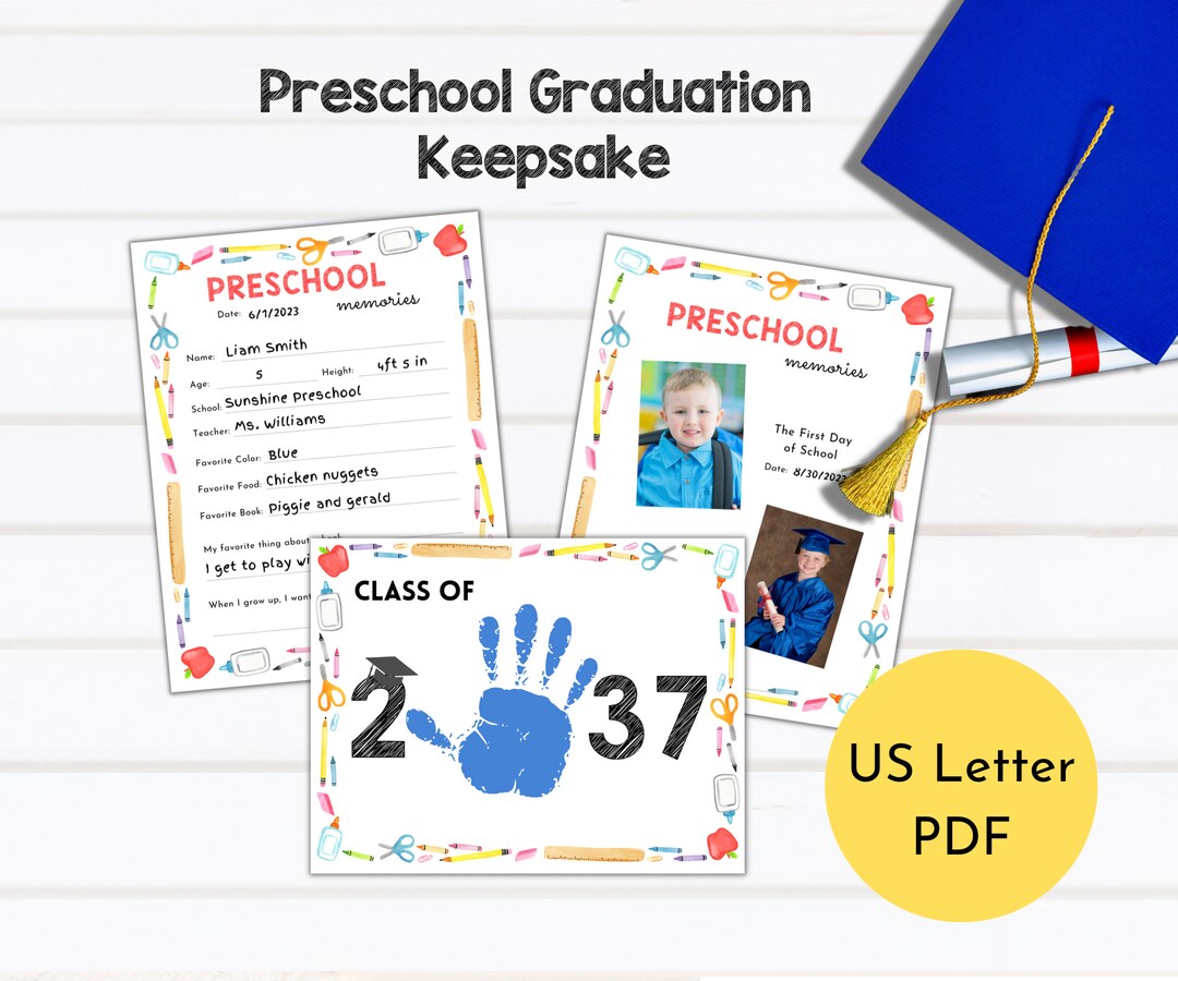 Preschool Graduation Keepsake School Memory Book Preschool Graduation ...