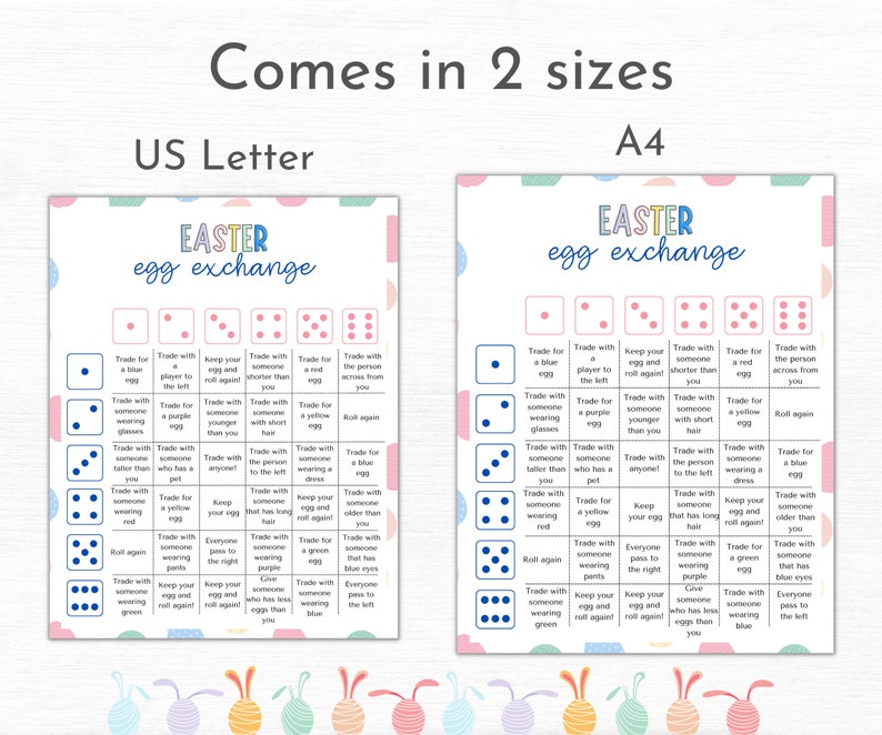 Easter Egg Exchange Dice Game Family Game Night Easter - Etsy