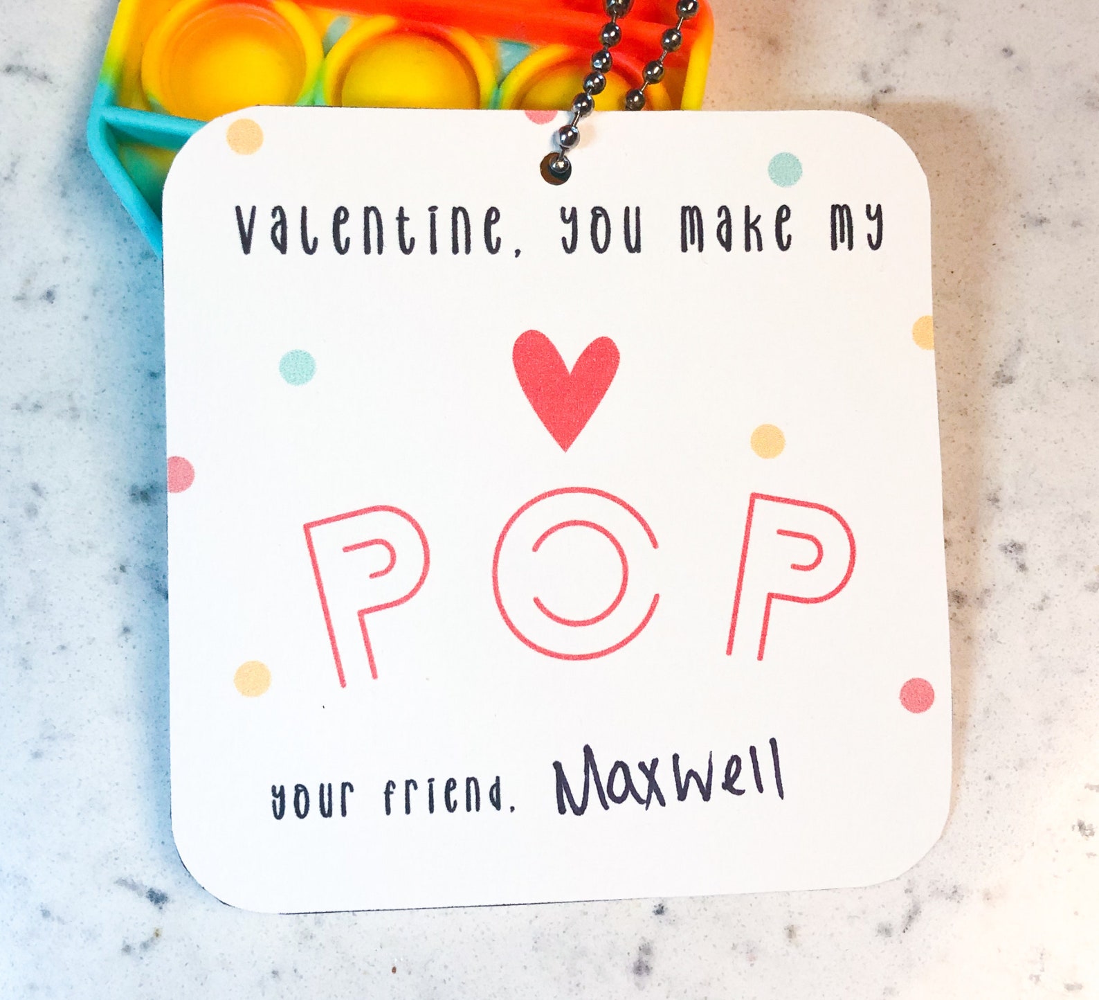 Pop It Valentine Gift Tags Printable Classroom Valentines Pop It Fidget ...