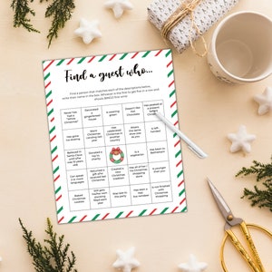 Find the Guest Bingo Christmas Game | Printable Christmas Party Game ...