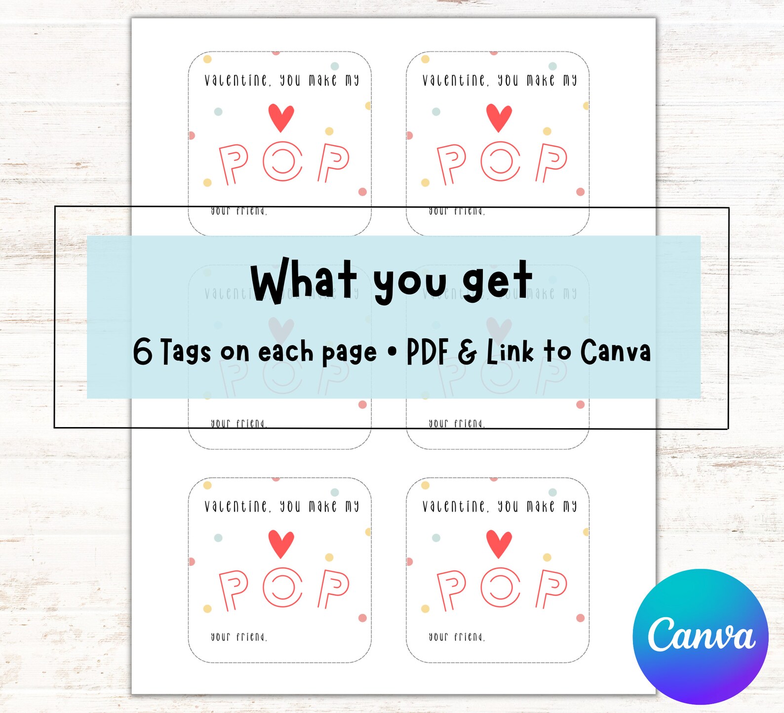 Pop It Valentine Gift Tags Printable Classroom Valentines Pop It Fidget ...