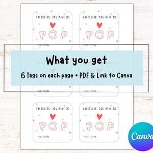 Pop It Valentine Gift Tags | Printable Classroom Valentines | Pop It ...