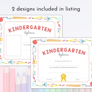 Printable Kindergarten Graduation Diploma | Kinder Certificate Editable ...