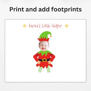Elf Footprint Art | Baby's First Christmas Handprint Footprint Activity ...