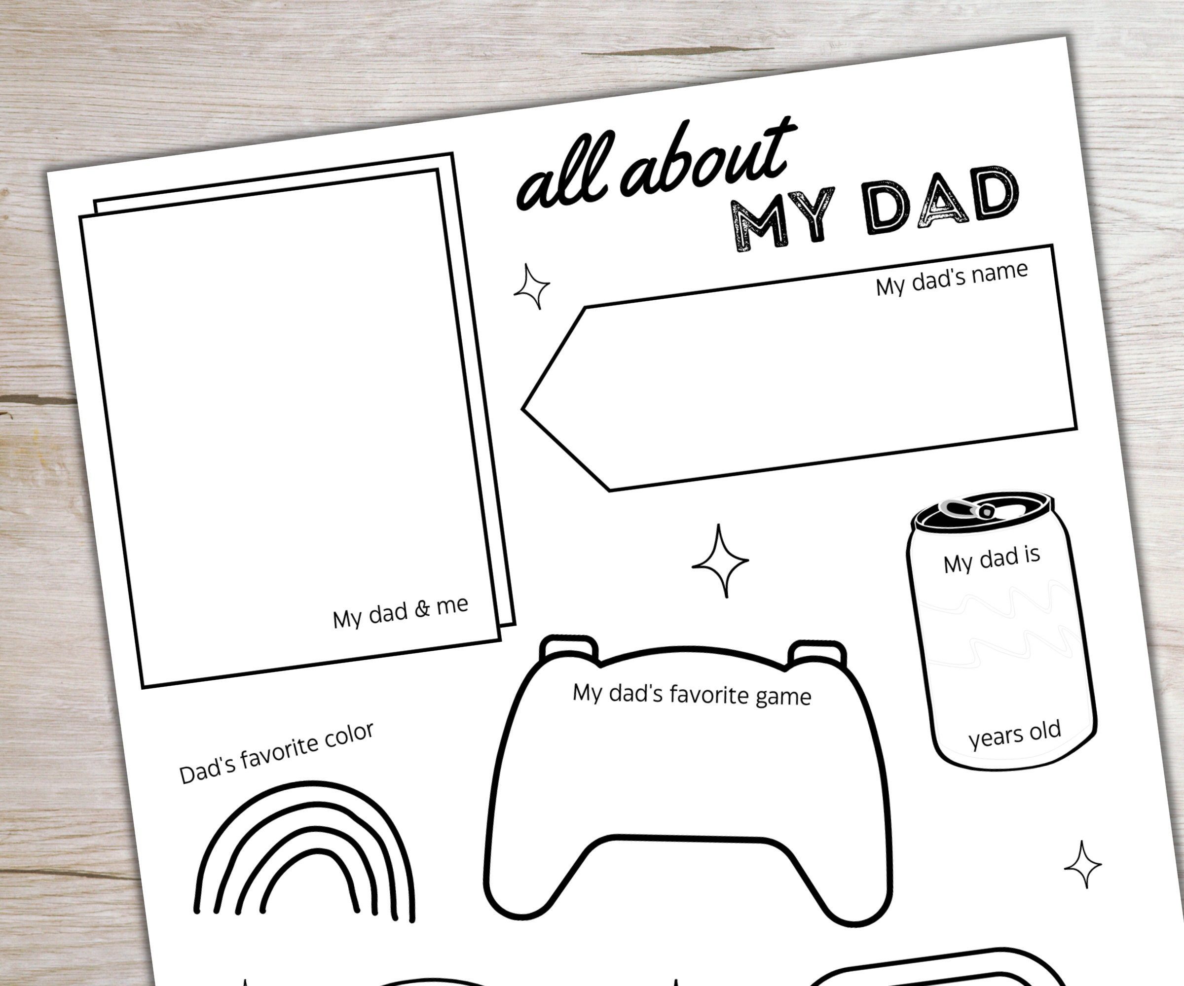 Father's Day All About My Dad Questionnaire First - Etsy