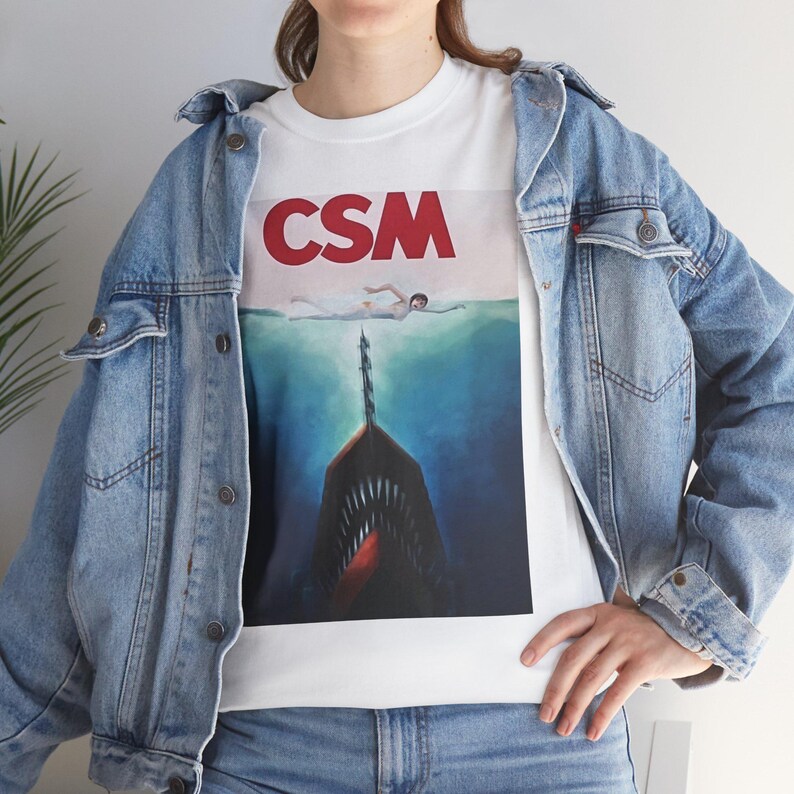 Chainsaw Man X Jaws Crossover T-shirt Unique Anime & Movie Graphic Tee ...