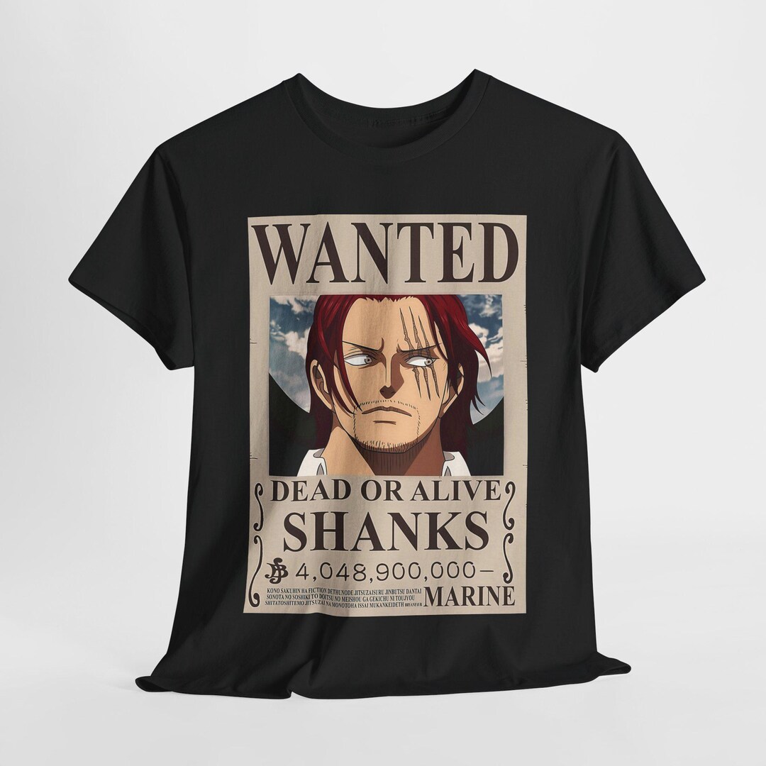 One Piece Wanted Poster Shanks Graphic T-shirt - Etsy