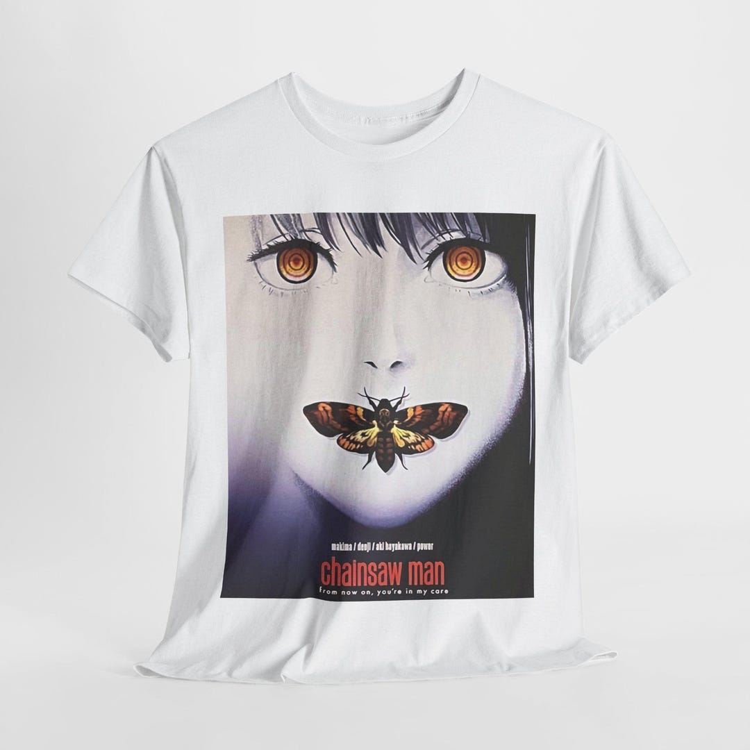 Chainsaw Man X the Silence of the Lambs T-shirt Dark Horror Anime ...
