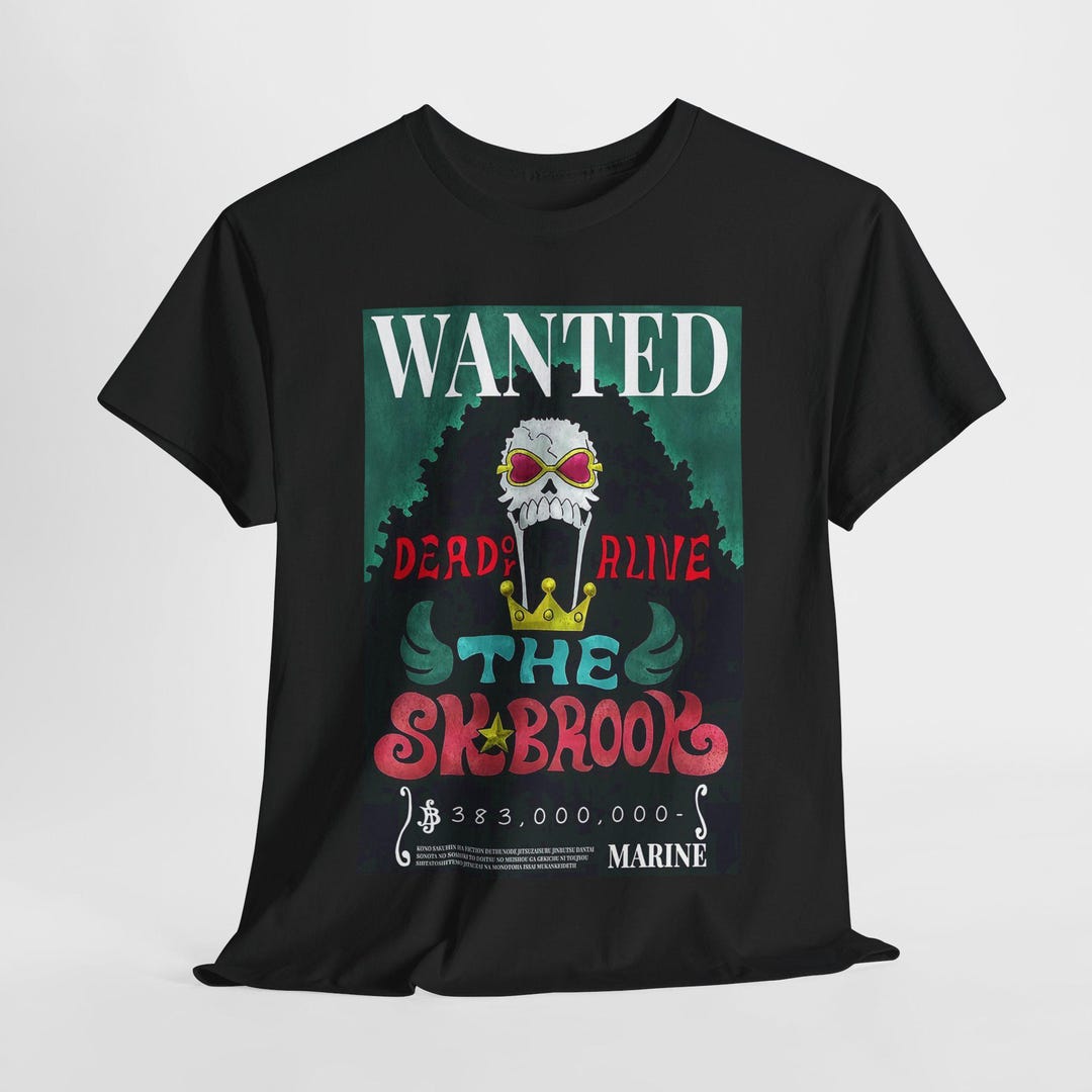 One Piece Wanted Poster Brook/soul King wano/egghead Graphic T-shirt ...