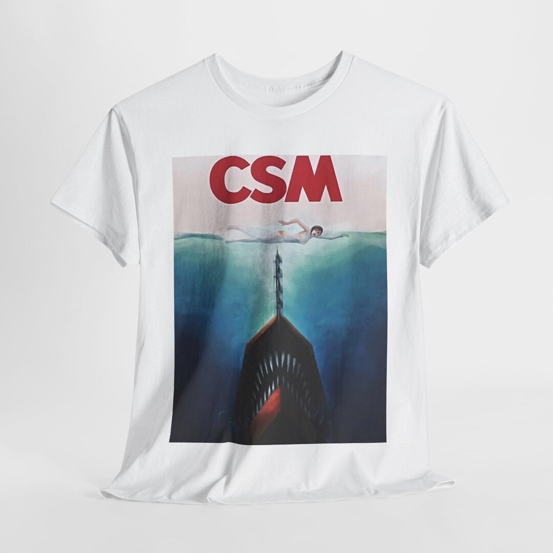 Chainsaw Man X Jaws Crossover T-shirt Unique Anime & Movie Graphic Tee ...