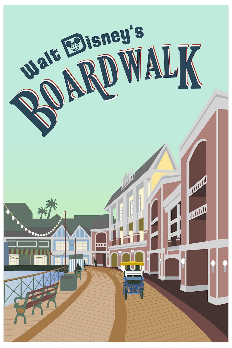 Walt Disney World Boardwalk Poster - Etsy