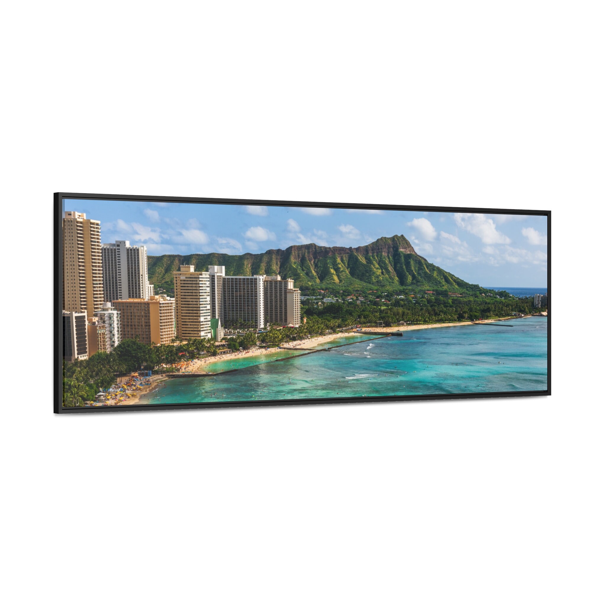 Waikiki Honolulu Hawaii and Diamond Head Gallery Canvas 60" X 20" - Etsy