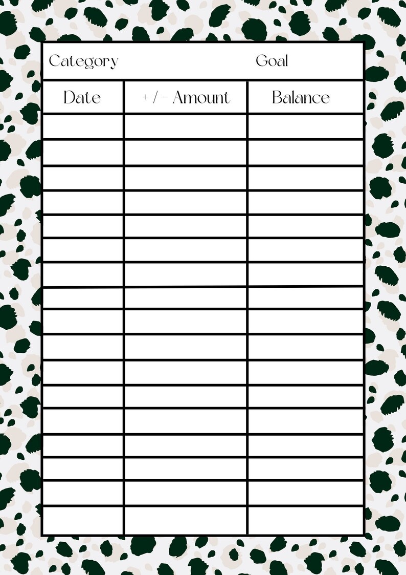 Cheetah Expense Tracker - Etsy