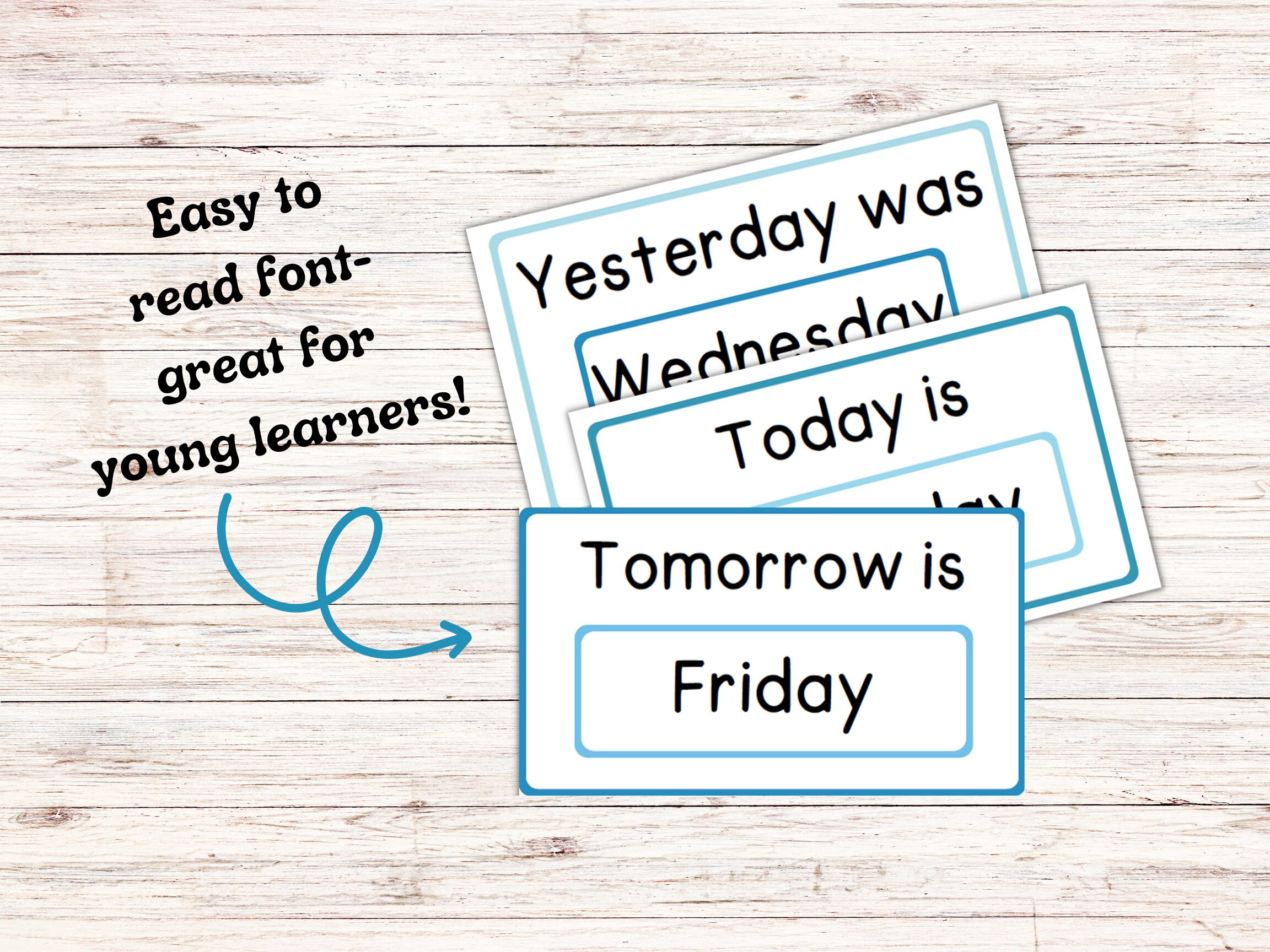 Printable Calendar Cards in Calming Blue Shades- Instant Download- Easy ...