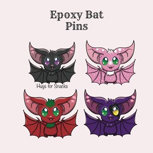Cute Acrylic Bat Pins/ Cute Bat Pin Badges/halloween Pins/ Lapel Pins ...