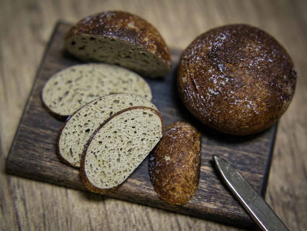 1/12 Miniature Grey Round Sliced Bread, 1/12 Scale Porous Bread, French ...