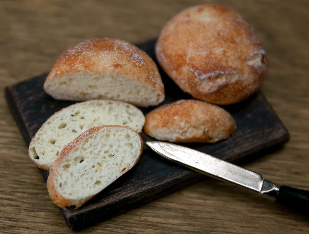 1/12 Miniature Round Sliced Bread, 1/12 Scale Porous Bread, French ...