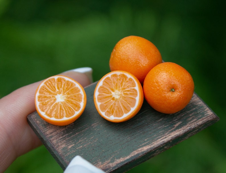 Miniature Oranges – Whole and Halves | 1/6 and 1/12 Scale Dollhouse ...