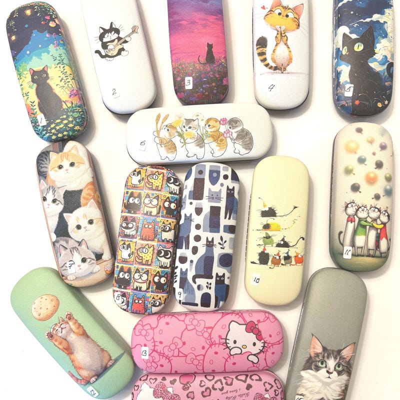 Cat Glasses Case Hard - Etsy