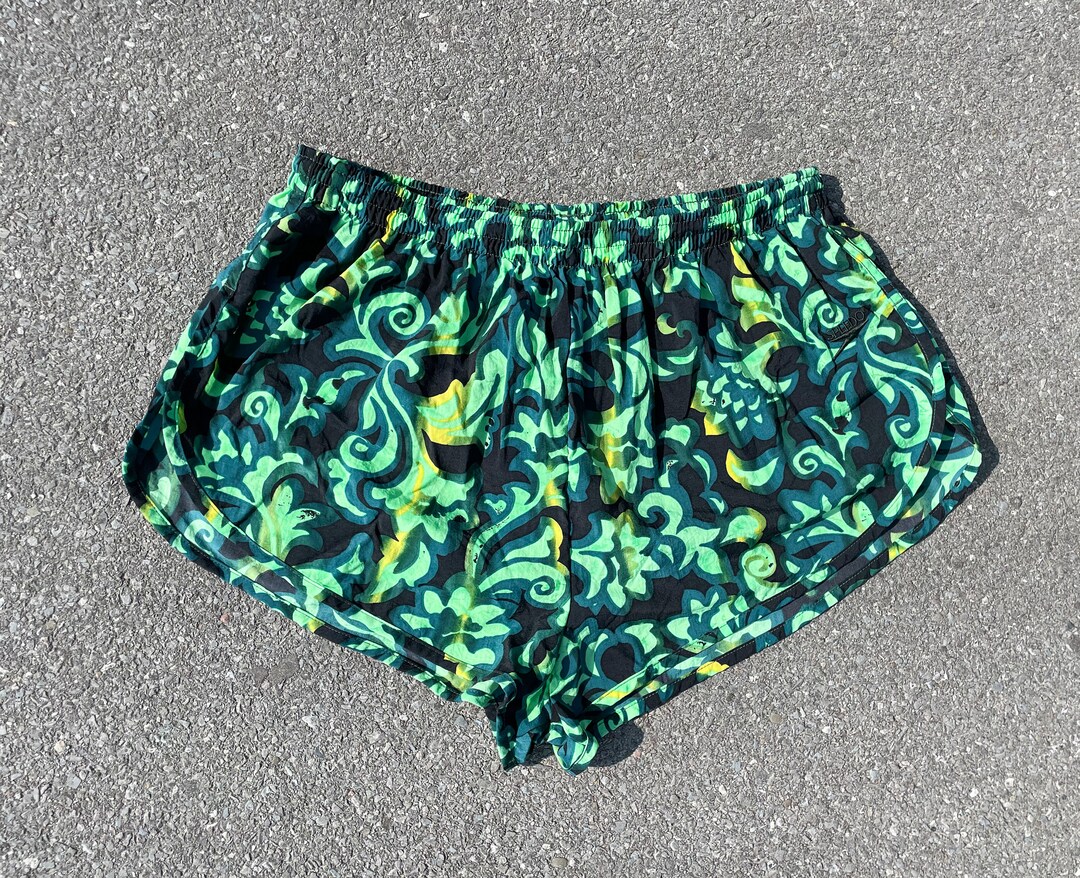 Vtg Green Paisley Pattern Speedo Running Shorts Men's Size (M) / Gym ...