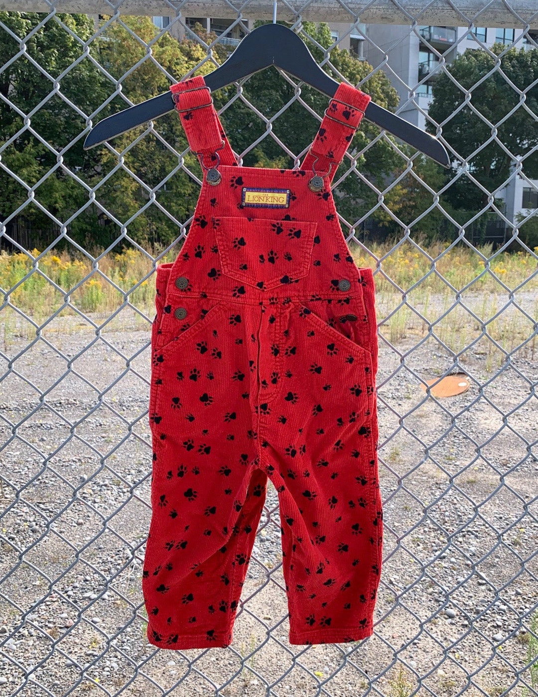 Vtg the Lion King Disney Paw Prints Corduroy Bib Overalls Youth Size ...