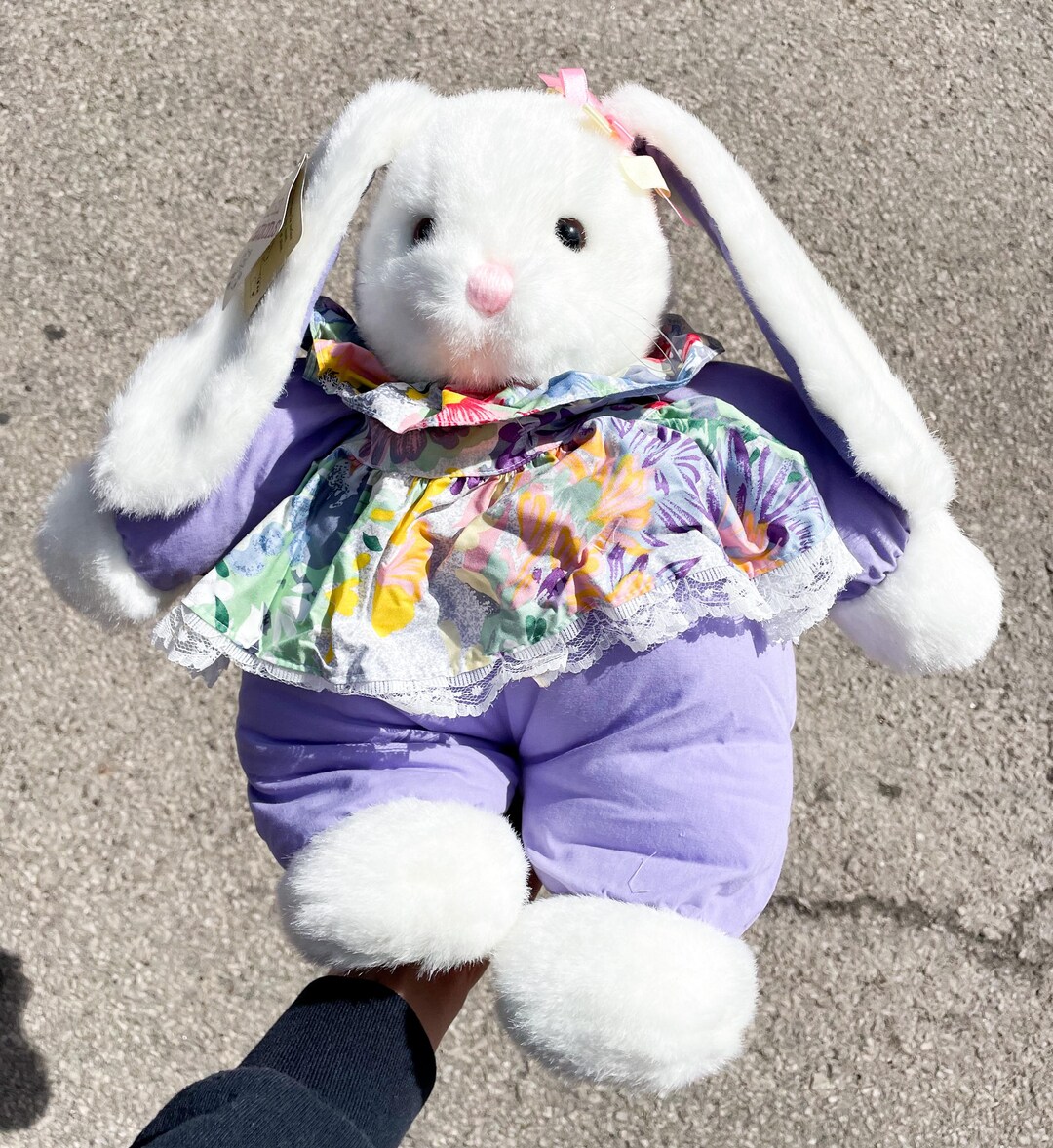 NWT Vtg 1991 16” Ruffles Rabbit Easter Bunny in Dress Plush Creations ...