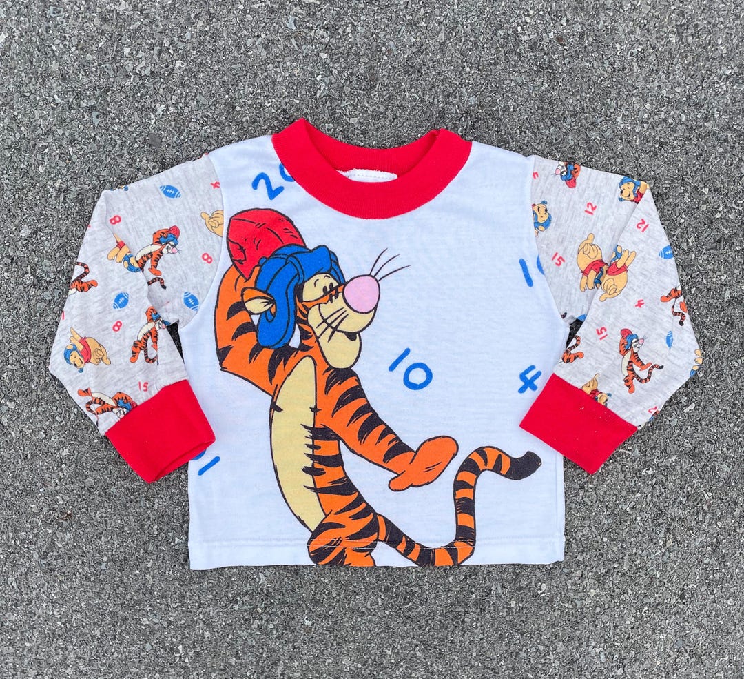 Vtg Winnie the Pooh Tigger Football Disney Long Sleeve Top Youth Size ...