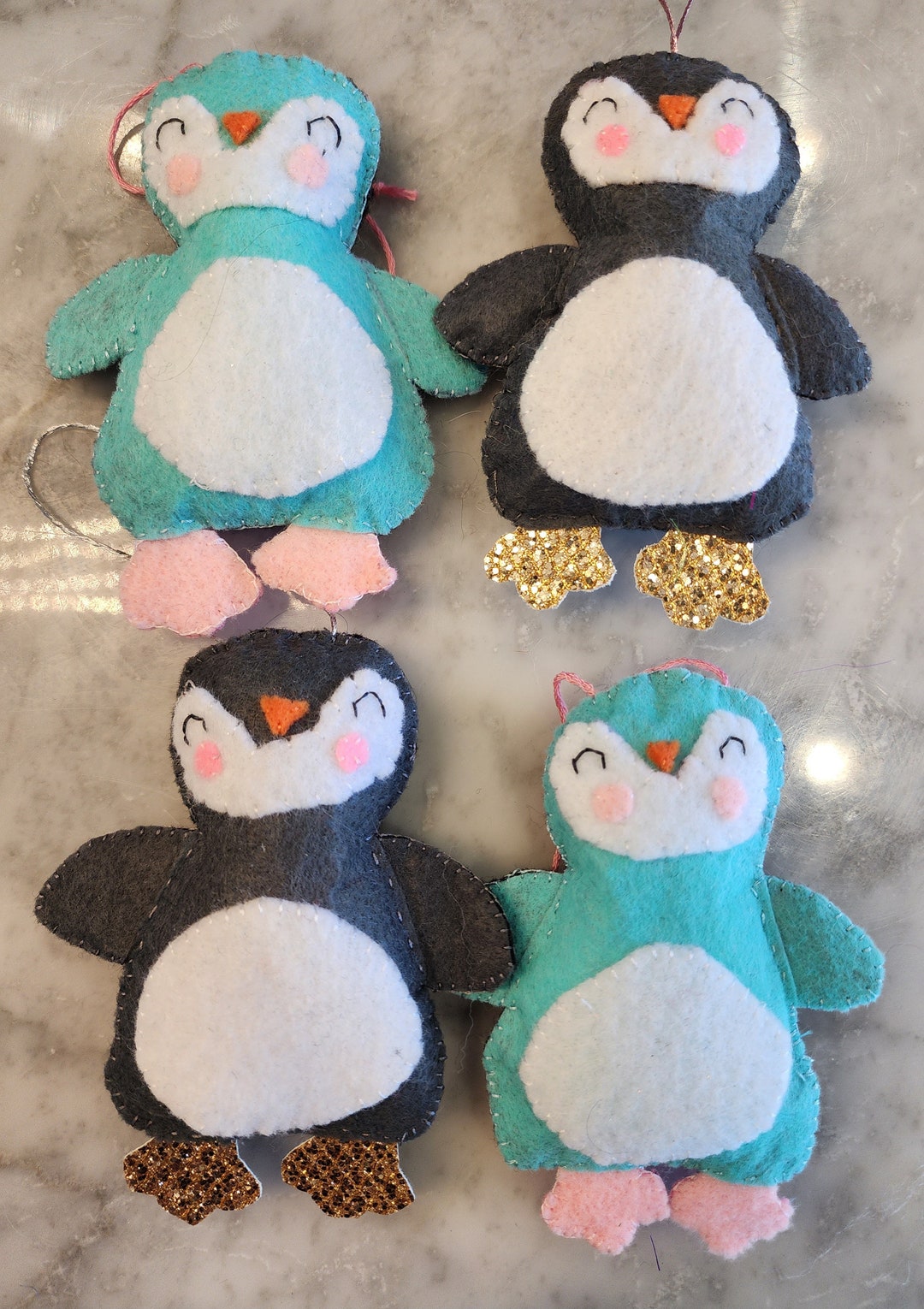 Penguin Felt Ornaments - Etsy