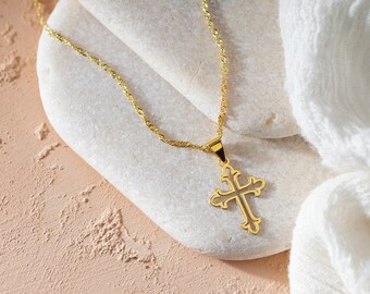 Long Chain With Cross - Etsy