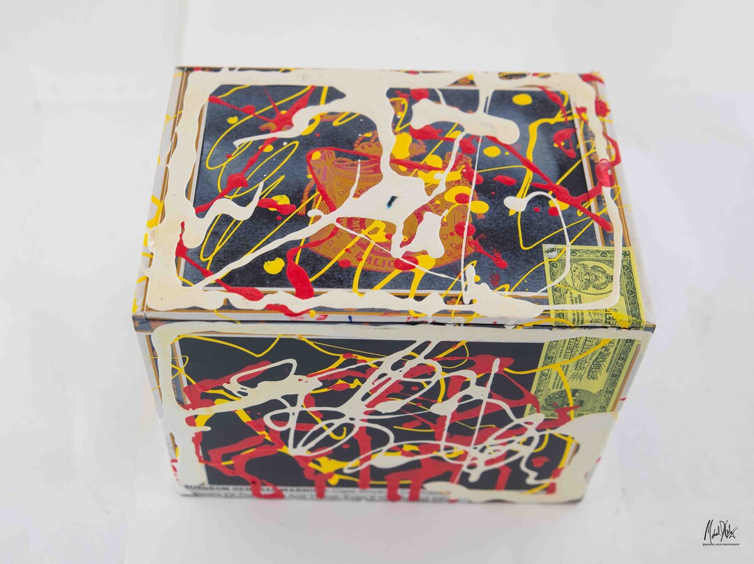 Colorful Hand Painted Cigar Box With Abstract Design - Etsy