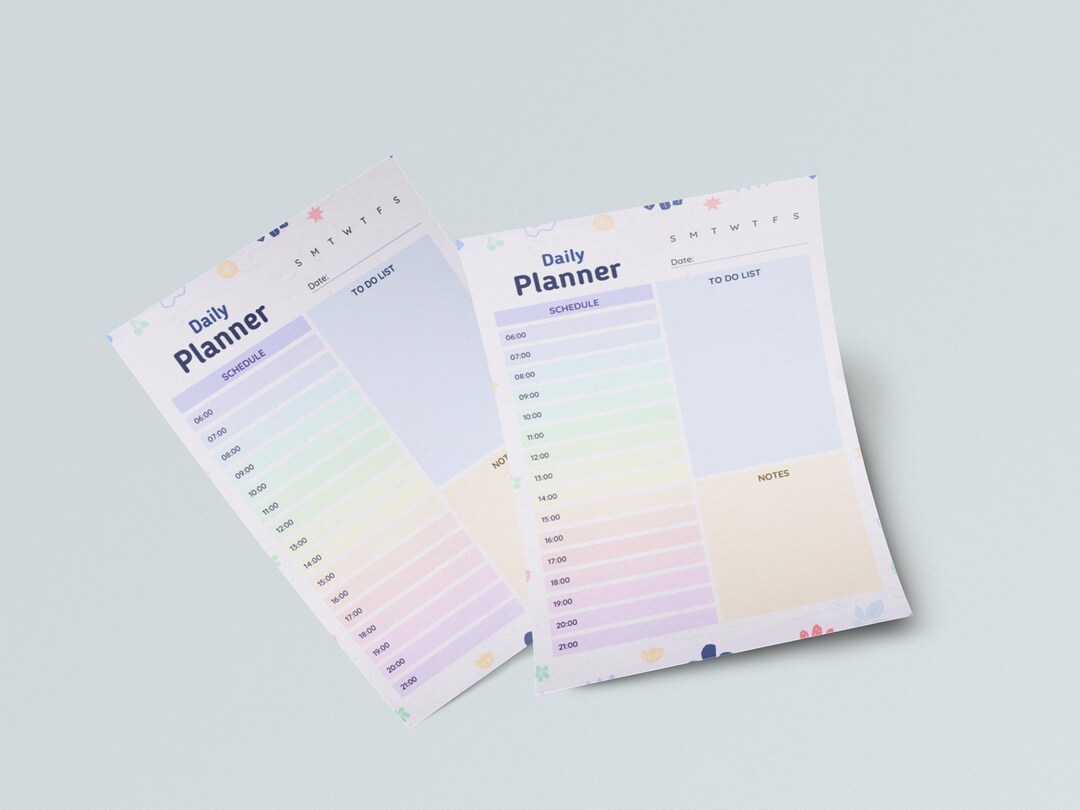 Daily Planner , Two Pages, 8.5 X 11, Instant Download - Etsy