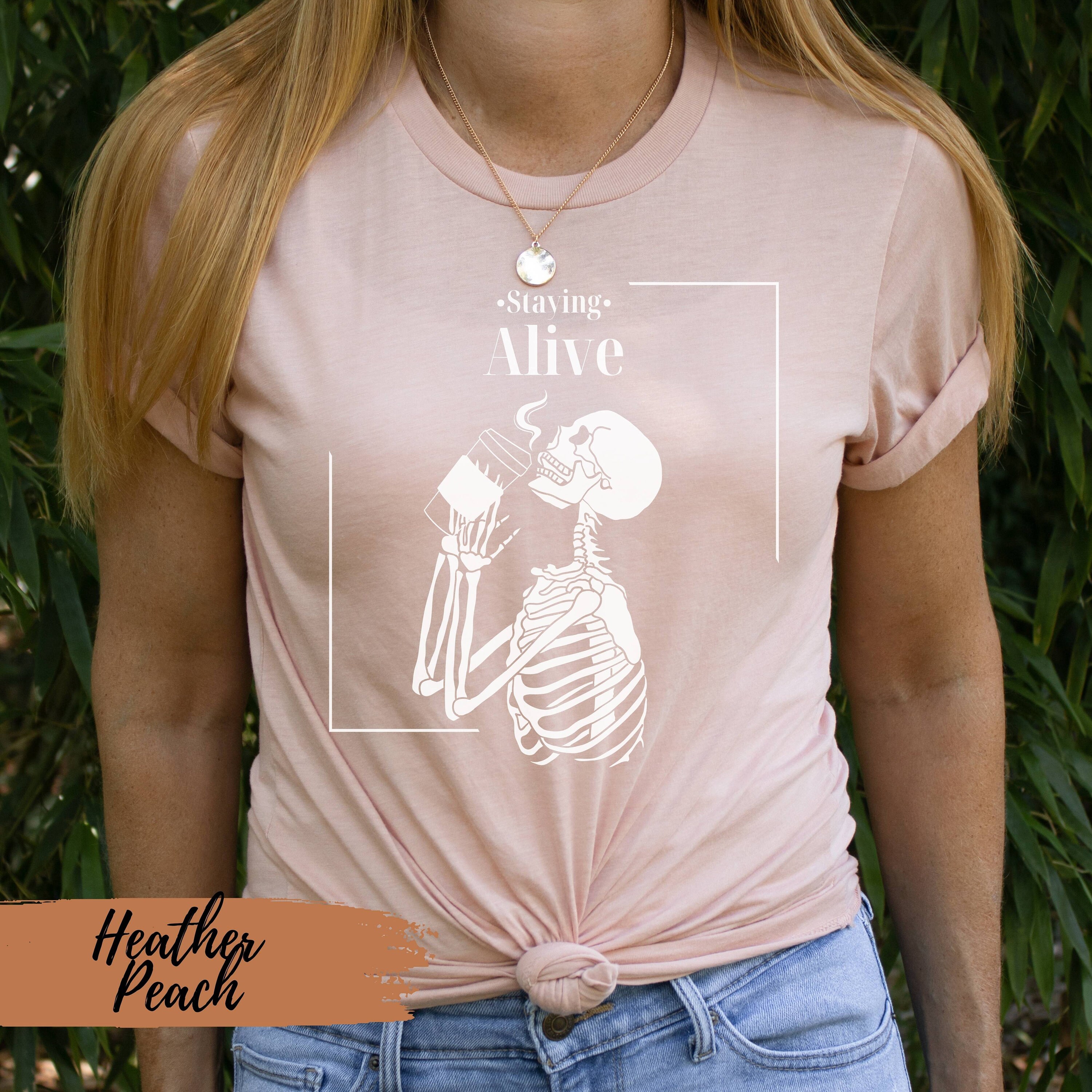 Staying Alive Skeleton Shirt Comfort Colors Funny Halloween - Etsy