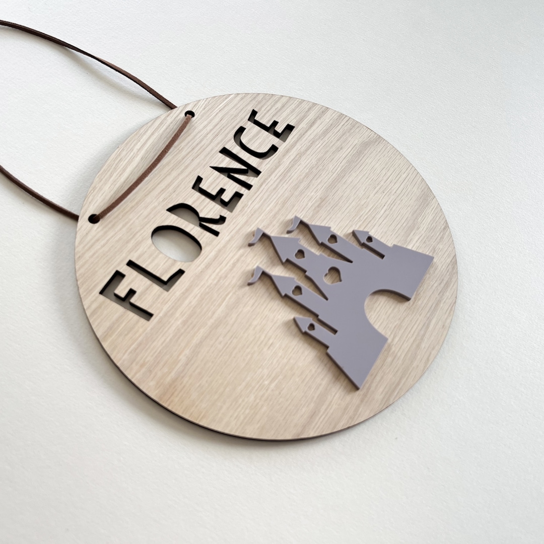 Castle 3D Nursery Name Sign | Personalised Children's Bedroom Door Sign ...