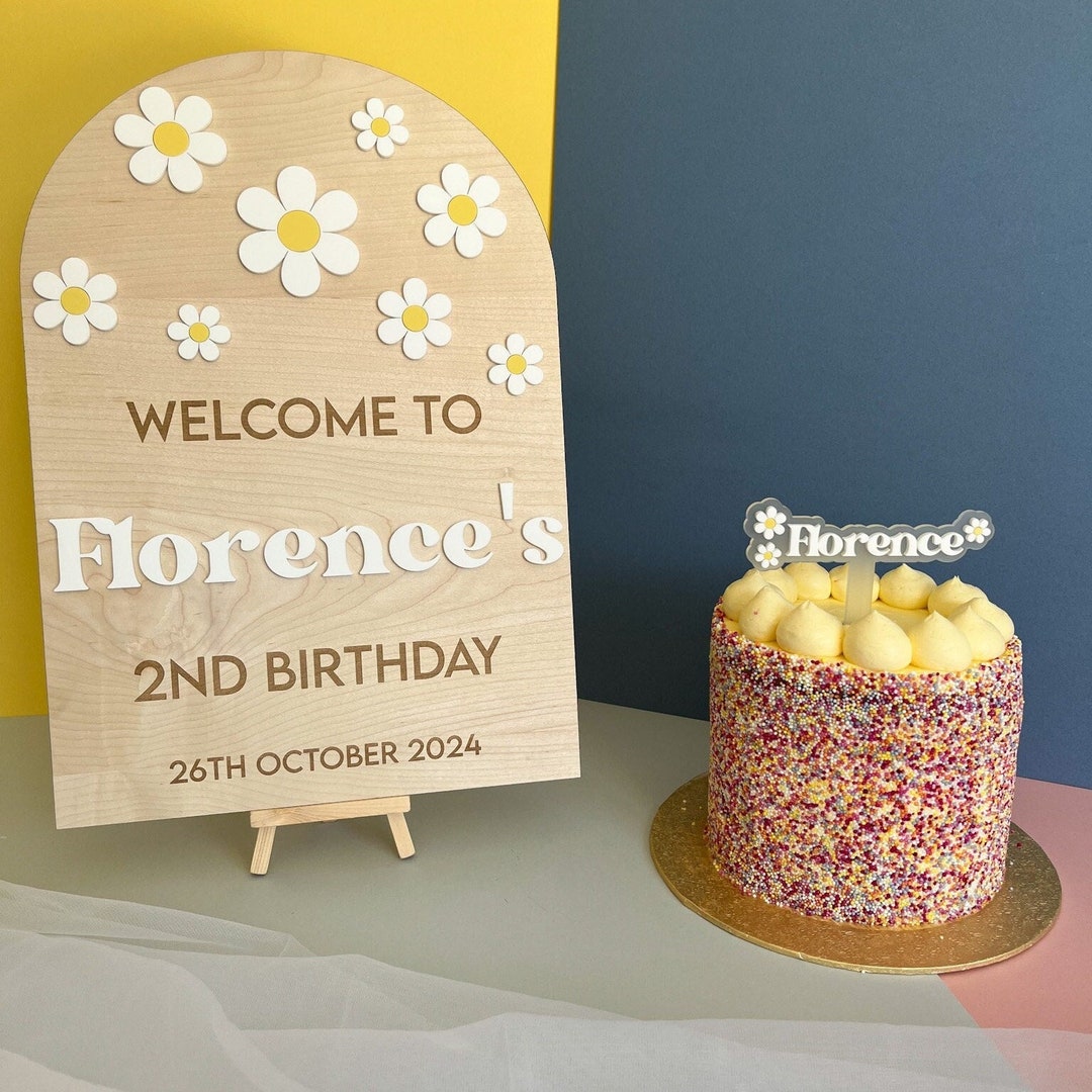 Flower Personalised Birthday Board | Flower Theme Birthday | Flower ...