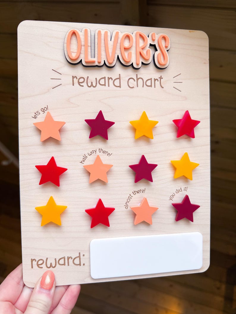 Personalised Wooden Reward Chart | Star Chart for Kids | Chore Chart ...