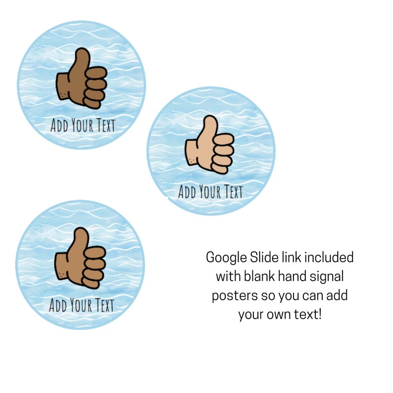 Coastal Classroom Hand Signal Posters, Editable, Beachy Waves - Etsy