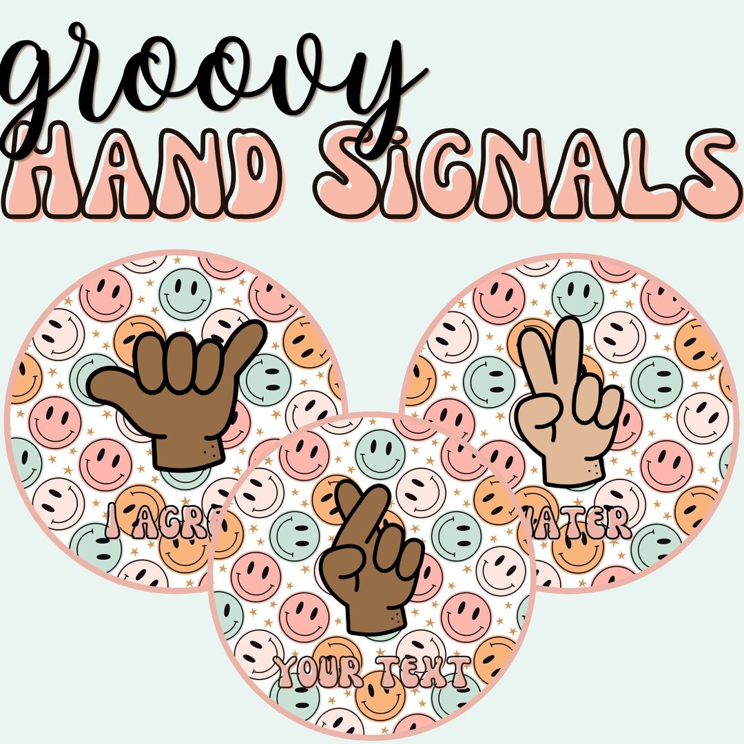 Groovy Retro Smiley Classroom Hand Signal Posters, Multicultural ...