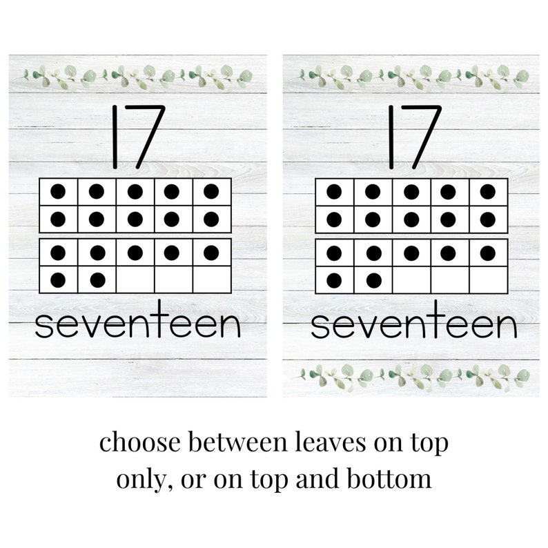 Ten Frame Posters Numbers 0-20, Number Sense, Modern Farmhouse Class ...